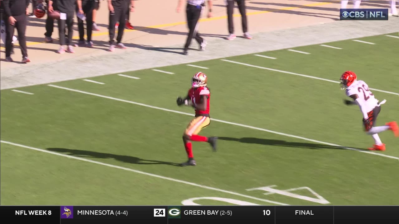 San Francisco 49ers wide receiver Brandon Aiyuk's third catch of game ...