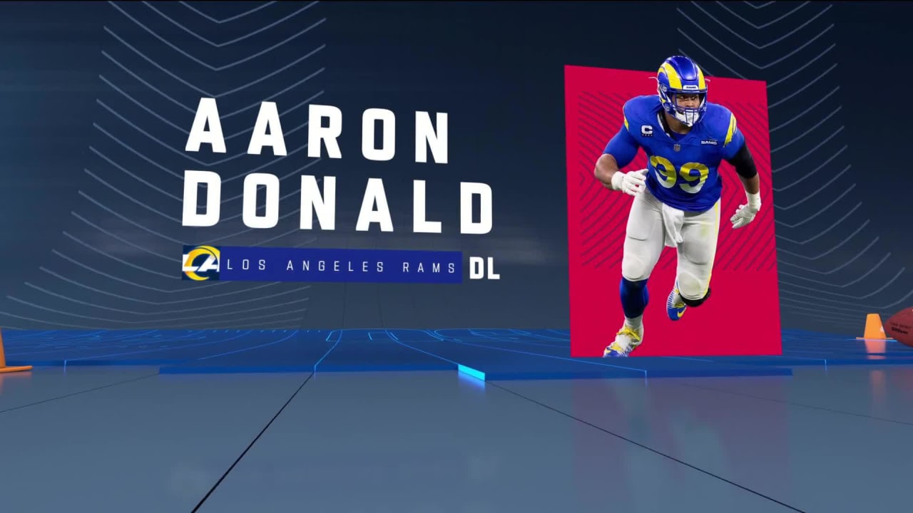 Los Angeles Rams defensive tackle Aaron Donald demonstrates on-field ...