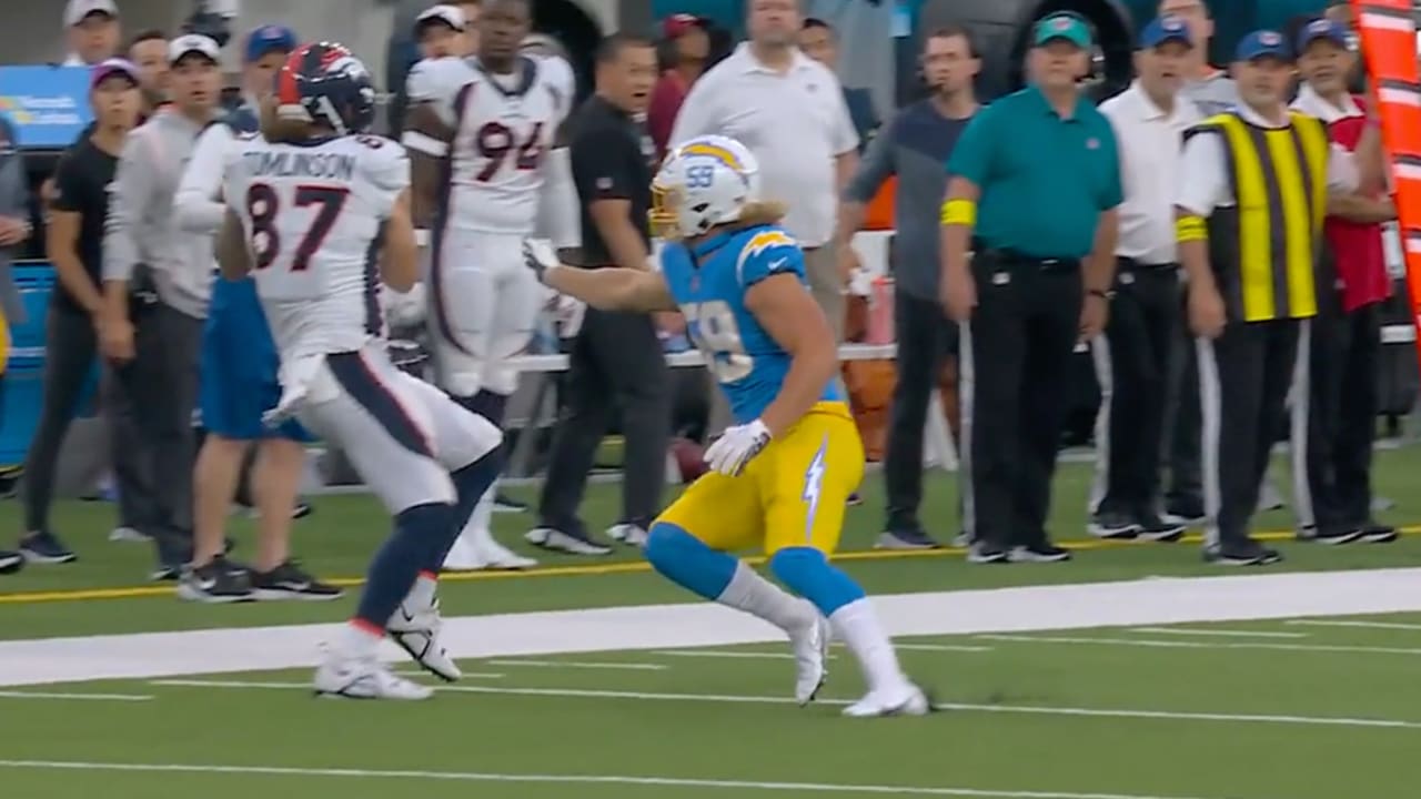 Denver Broncos tight end Eric Tomlinson's first catch of '22 is toe-tapping sideline snag