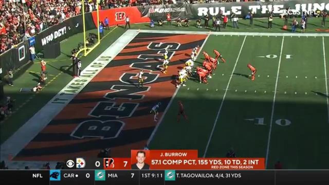 Pittsburgh Steelers swarm Joe Burrow on third-and-goal sack