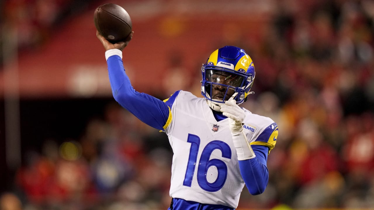 Los Angeles Rams quarterback Bryce Perkins' first career touchdown in ...