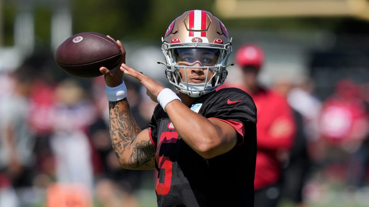 Niners HC Kyle Shanahan on Trey Lance's QB3 demotion: Doesn't mean 'he can't be with us or ...