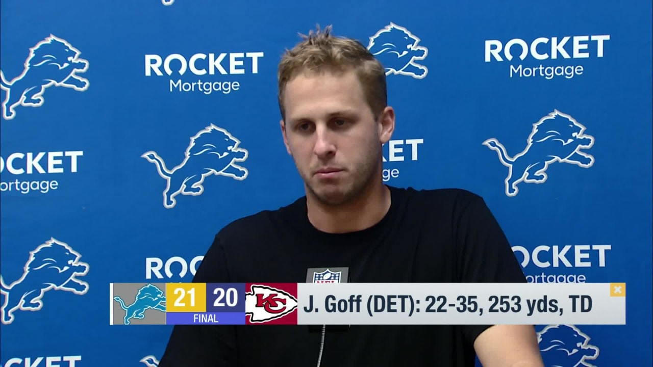 Detroit Lions quarterback Jared Goff, head coach Dan Campbell react to ...
