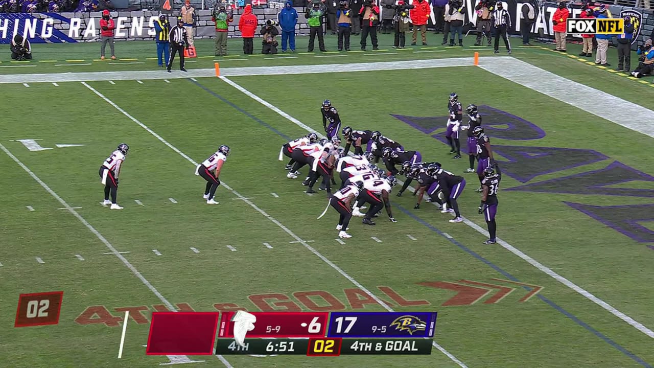 Baltimore Ravens swarm Atlanta Falcons running back Tyler Allgeier for ...