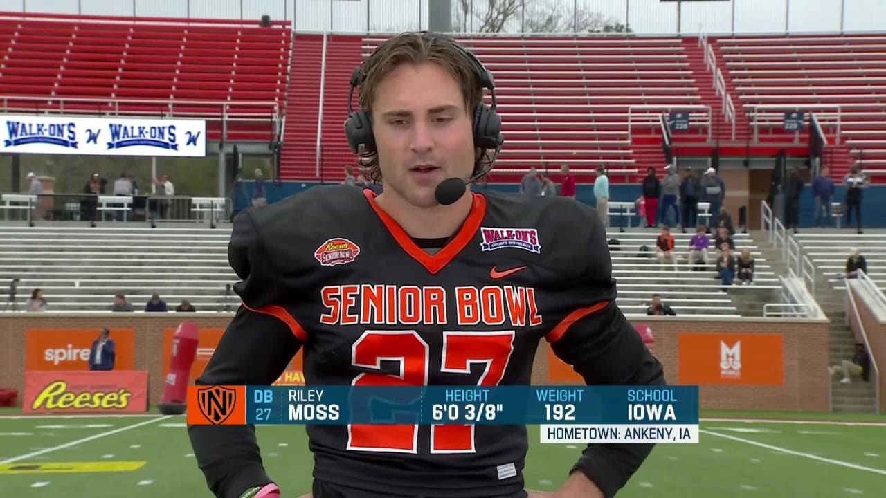 Iowa DB Riley Moss joins Senior Bowl practice broadcast with Daniel ...