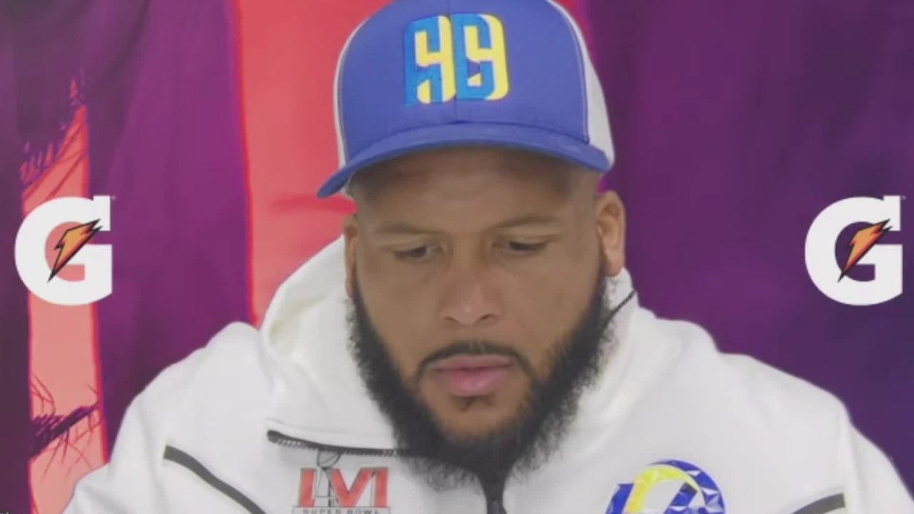 Los Angeles Rams defensive tackle Aaron Donald's full Super Bowl LVI ...