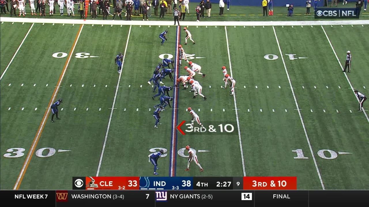 Cleveland Browns quarterback PJ Walker's majestic 30-yard deep ball hits wide receiver Elijah ...