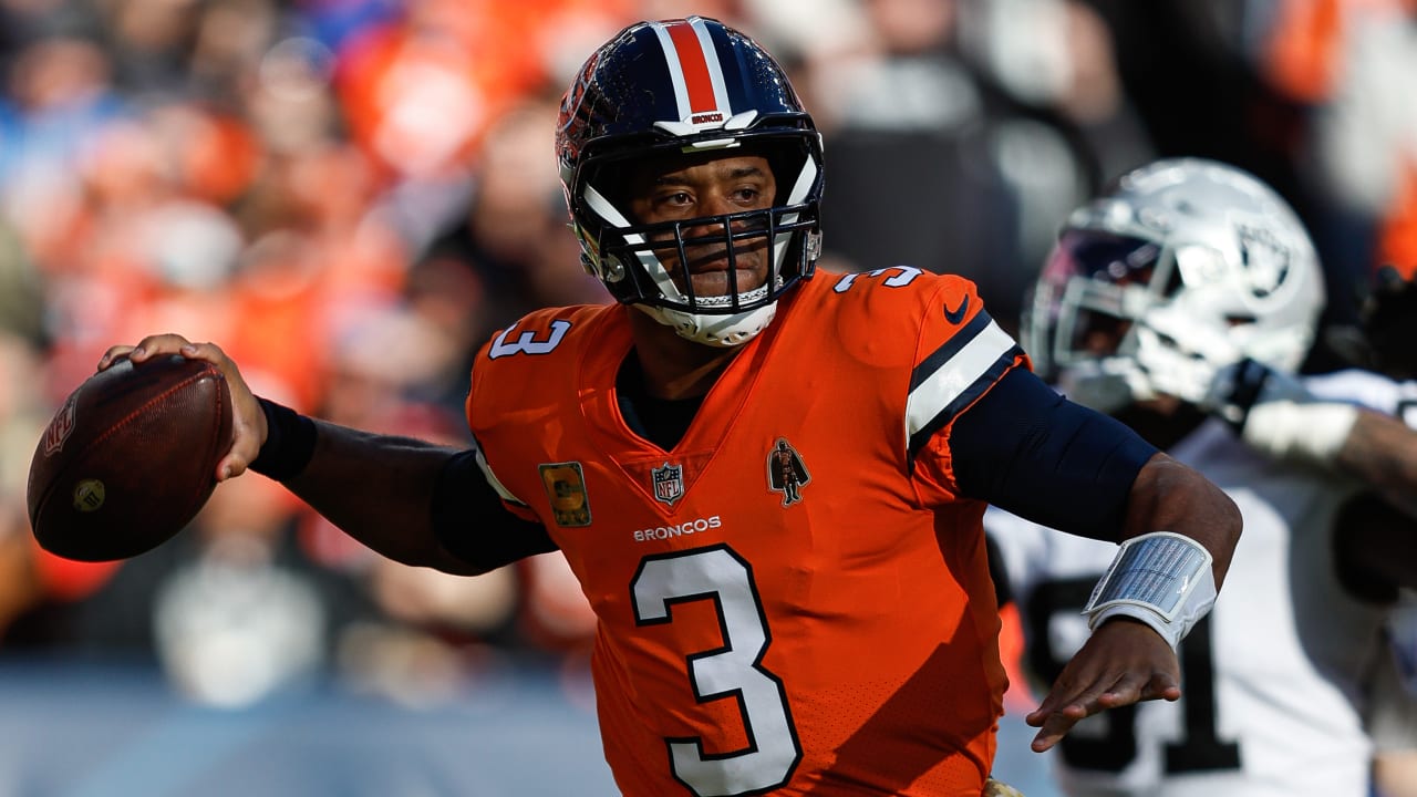 Denver Broncos wide receiver Courtland Sutton boxes out Las Vegas Raiders defensive back Rock Ya ...