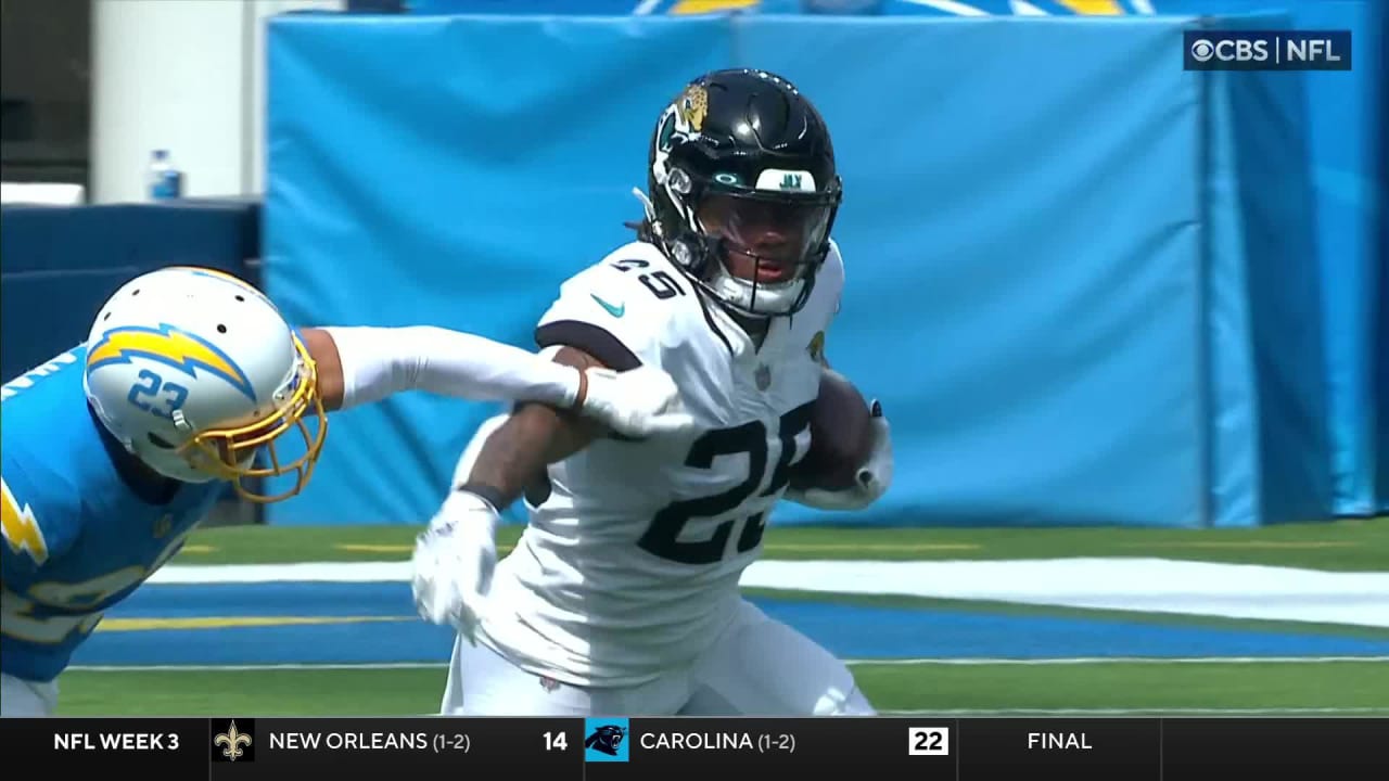 Jacksonville Jaguars running back James Robinson bursts outside for 20 ...