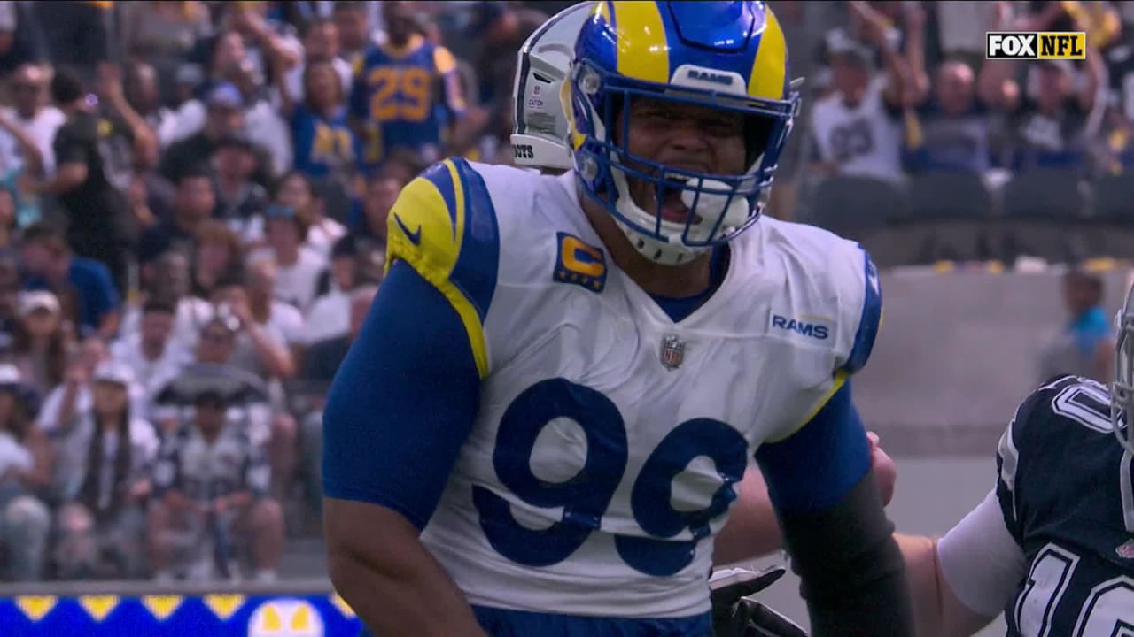 Los Angeles Rams Aaron Donald clamps down on Dallas Cowboys quarterback ...