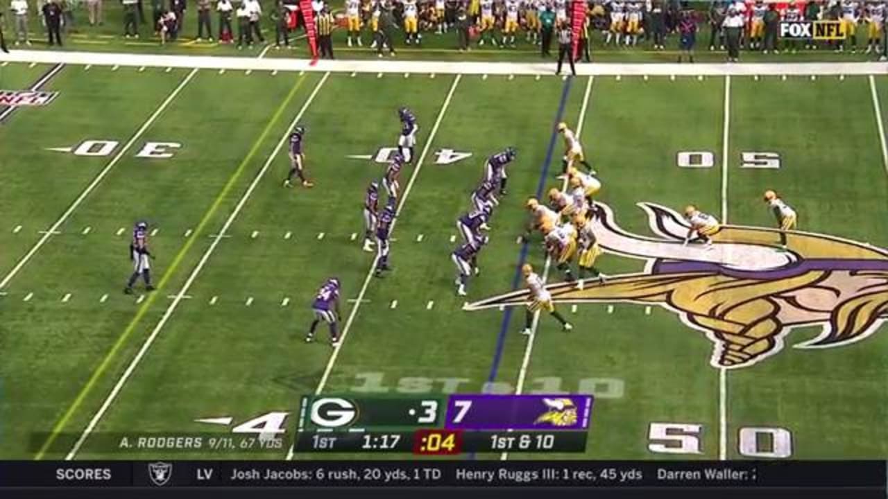 Green Bay Packers wide receiver Allen Lazard stiff-arms Minnesota ...