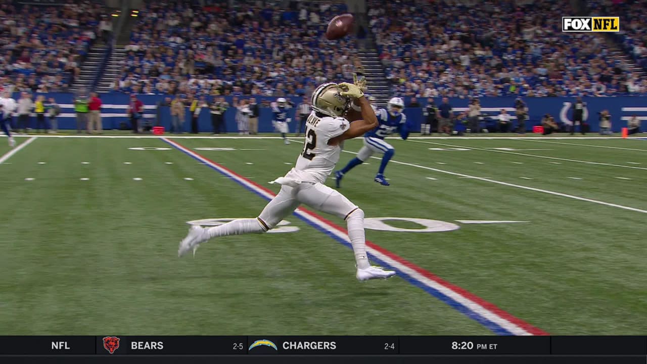Wide open New Orleans Saints wide receiver Chris Olave has ball bounce ...