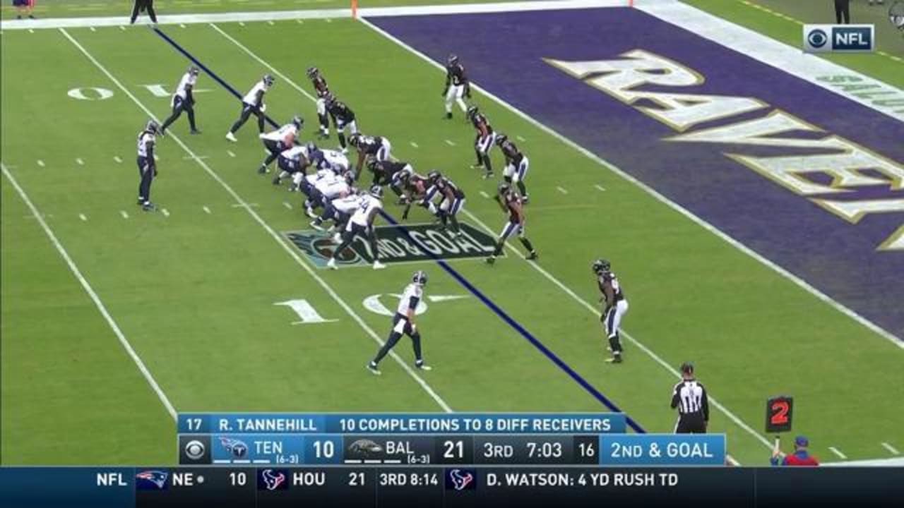 Bad snap puts the Tennessee Titans out of the red zone for a 20-yard loss