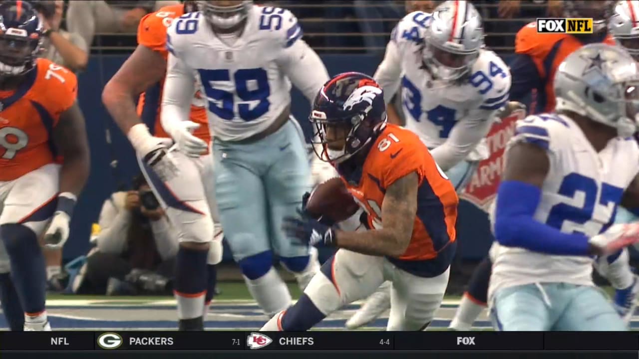 Denver Broncos wide receiver Tim Patrick finds soft spot of zone ...