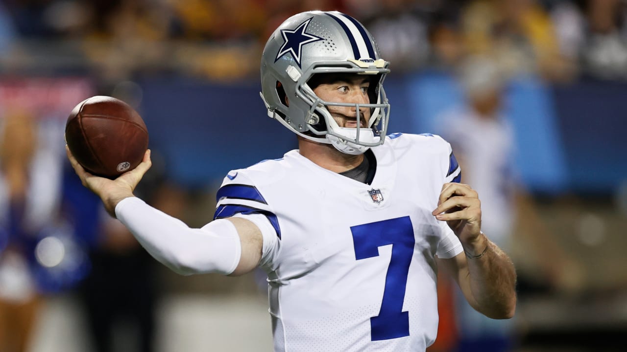 Dallas Cowboys quarterback Ben DiNucci shows his wheels on a winding ...