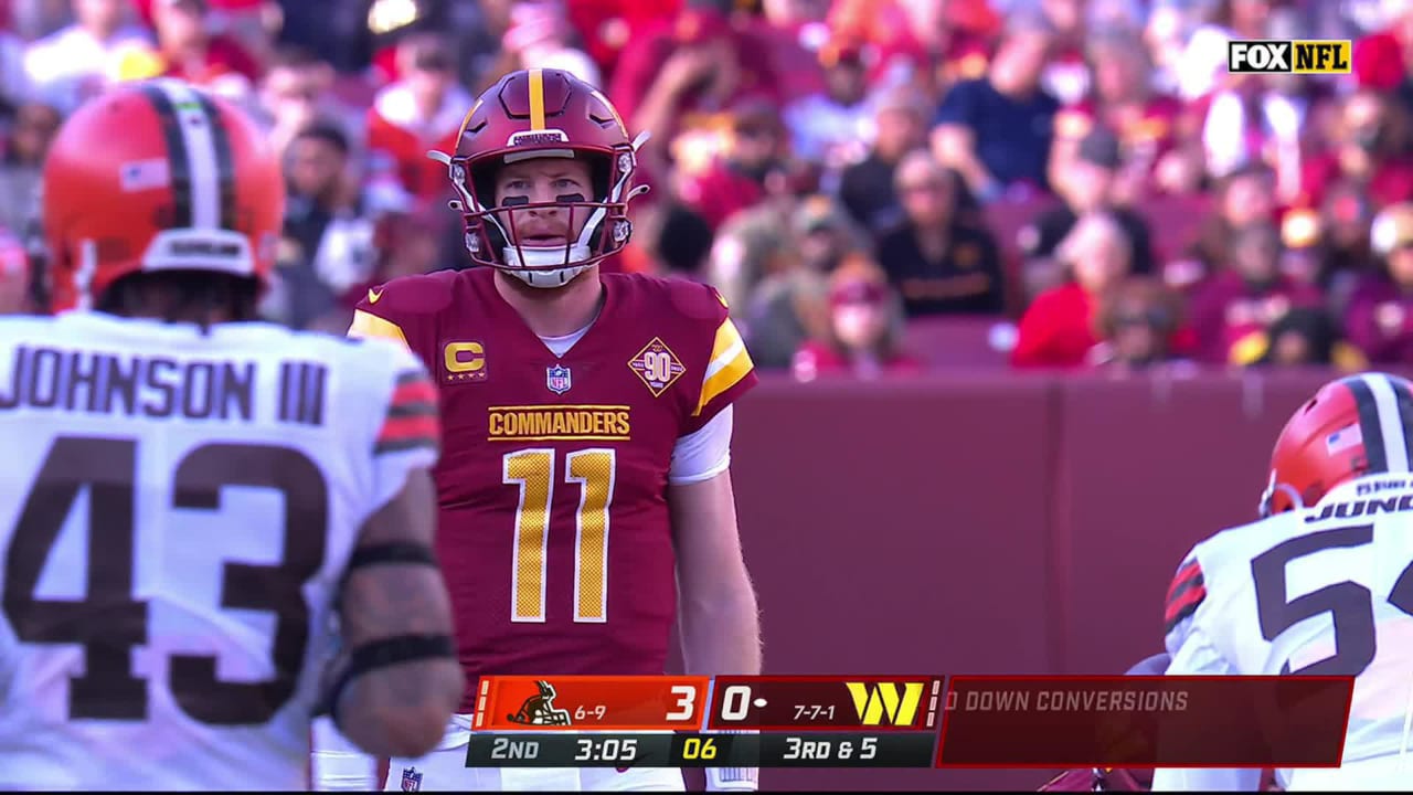 Washington Commanders quarterback Carson Wentz locates Logan Thomas ...