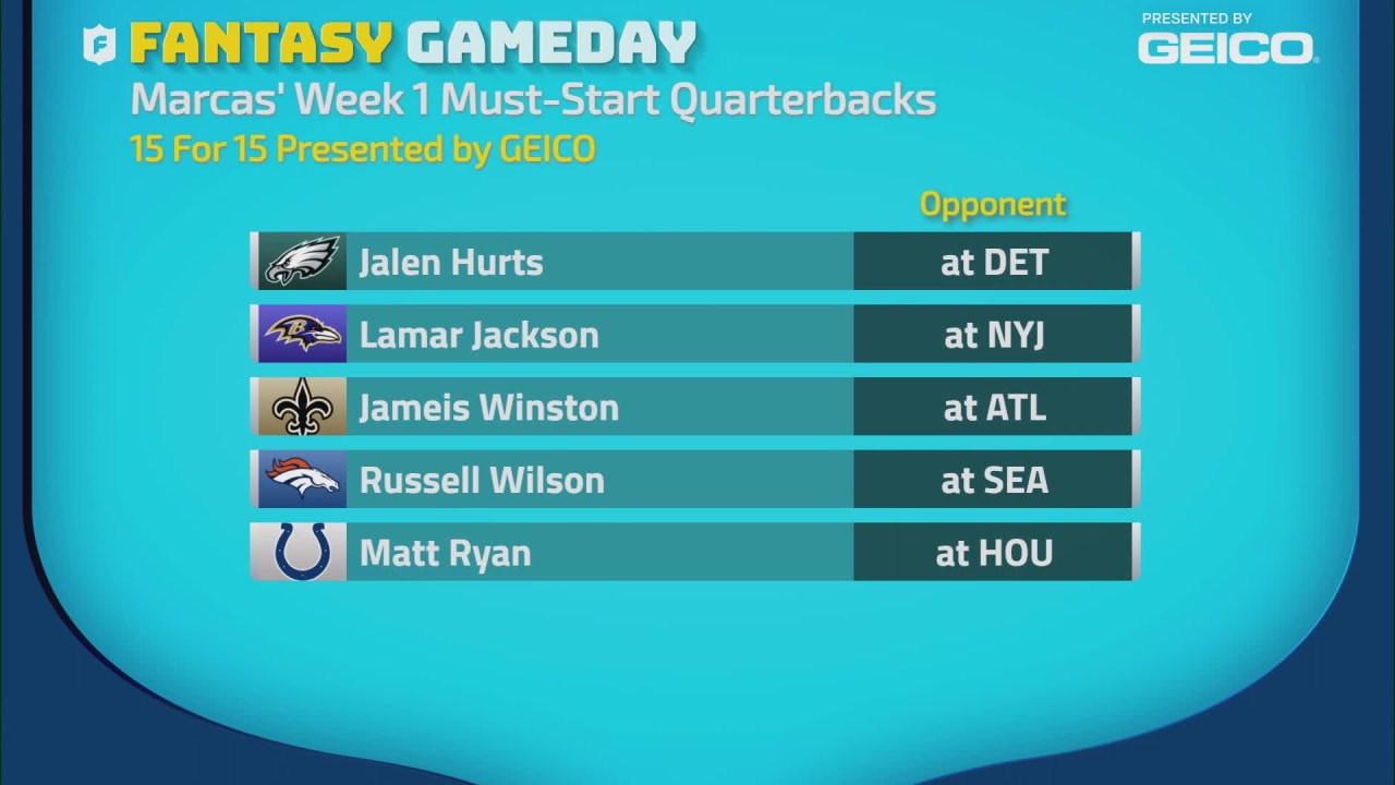 Week 1 15 for 15 presented by GEICO | NFL Fantasy GameDay
