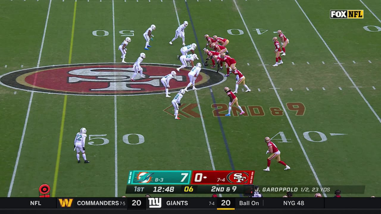 San Francisco 49ers quarterback Jimmy Garoppolo's 33-yard sideline loft ...