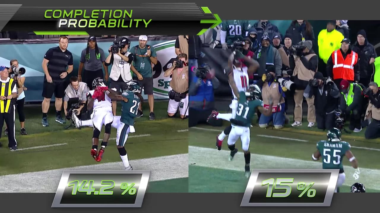 Next Gen Stats: Falcons' final play completion probability vs. Eagles