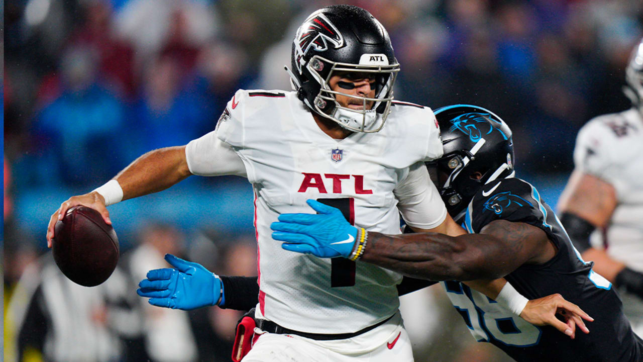 Atlanta Falcons quarterback Marcus Mariota can't escape Carolina ...
