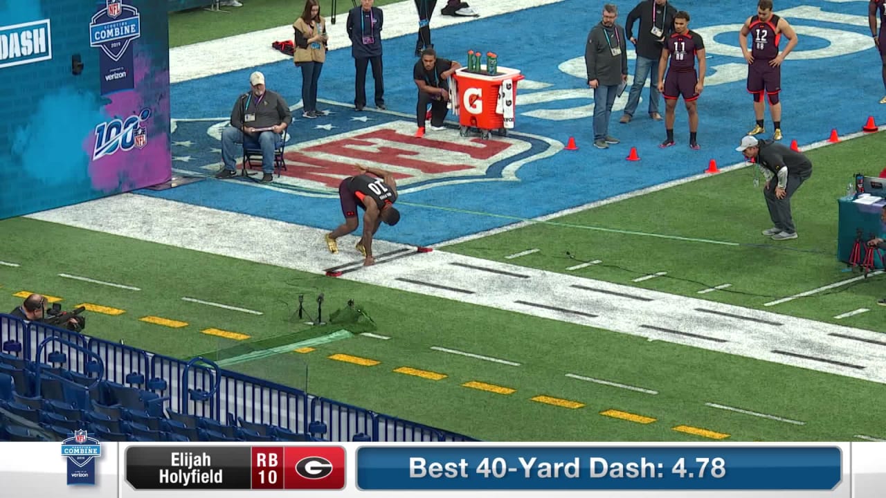 Georgia running back Elijah Holyfield's full 2019 NFL Scouting Combine ...