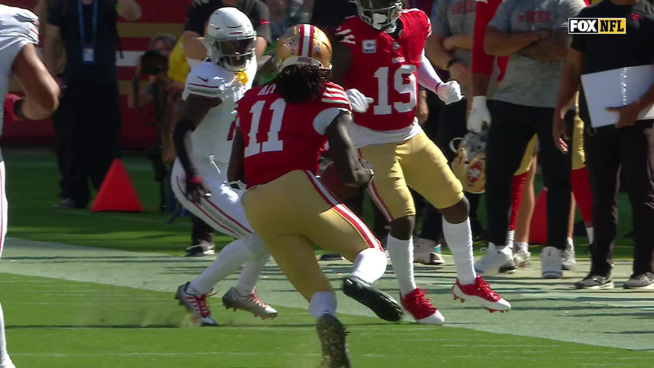 San Francisco 49ers quarterback Brock Purdy zips 25-yard sideline pass ...
