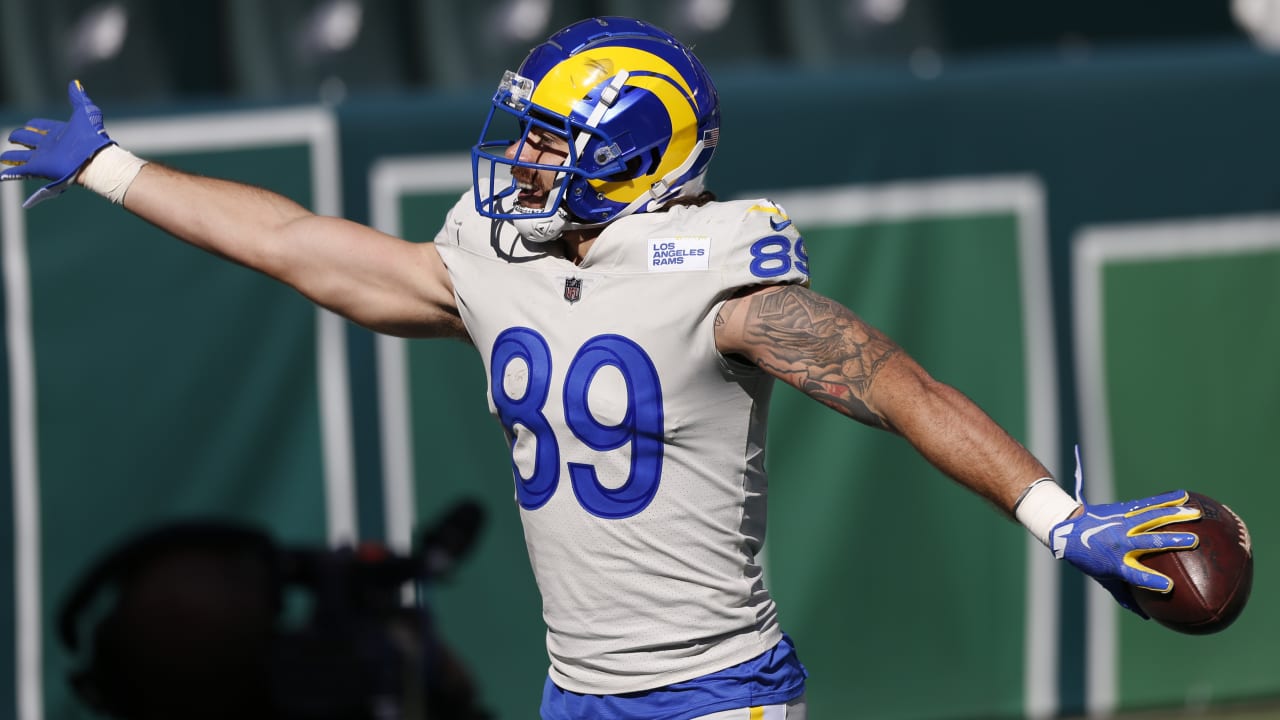 Hat-trick Higbee! Los Angeles Rams tight end Tyler Higbee hauls in his ...