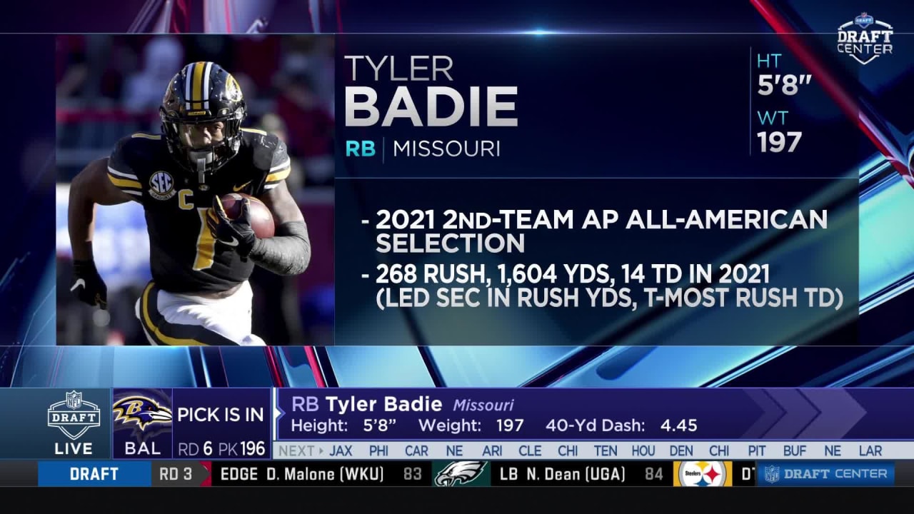 Baltimore Ravens select running back Tyler Badie with No. 196 pick in ...