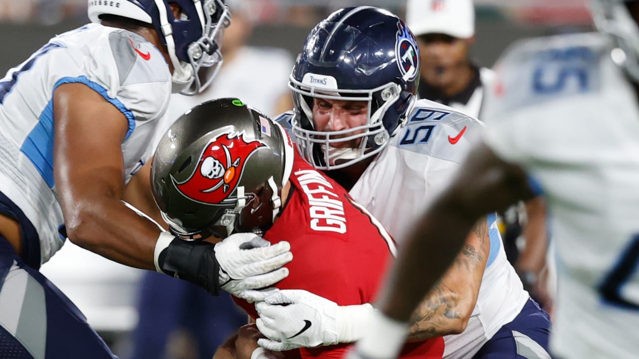 Tennessee Titans linebacker John Simon shows motor on strip-sack of ...