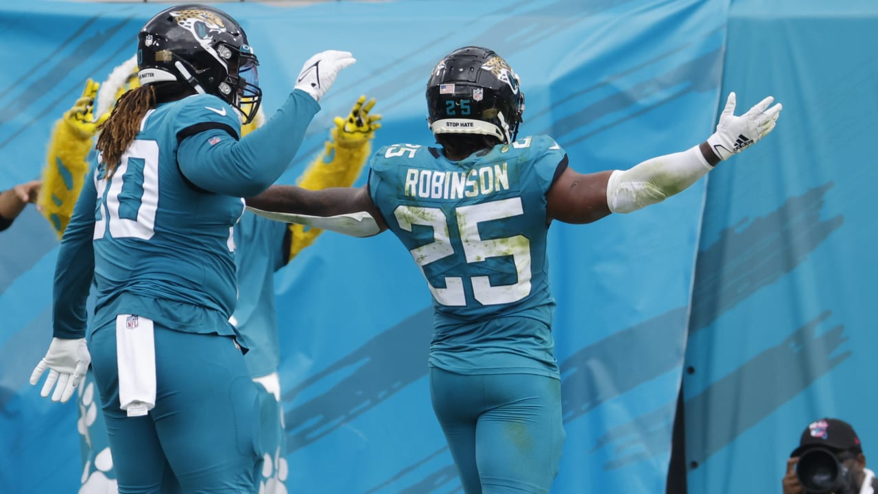 Jacksonville Jaguars running back James Robinson plunges forward for ...
