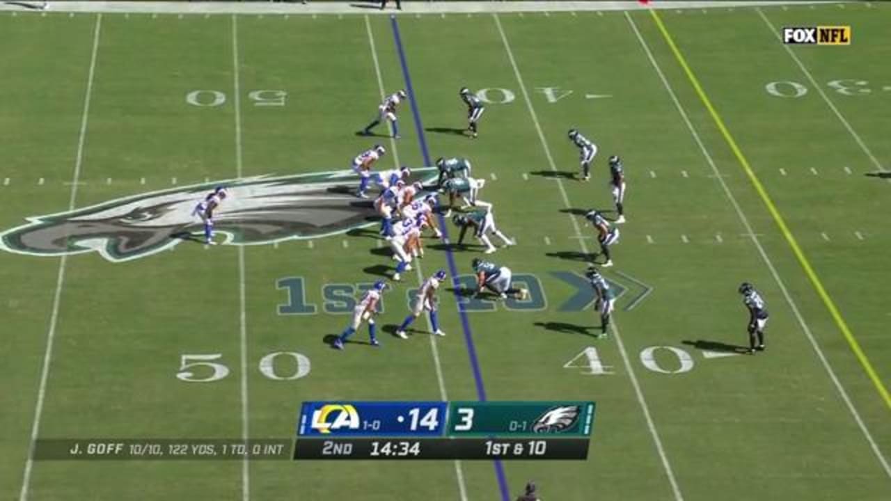 Los Angeles Rams wide receiver Cooper Kupp takes a fly sweep for a 15 ...