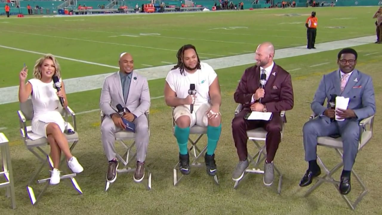 Miami Dolphins offensive guard Robert Hunt breaks down his ineligible ...
