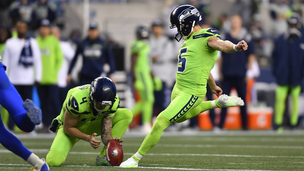 Seattle Seahawks kicker Jason Myers' 35-yard field goal try before half ...