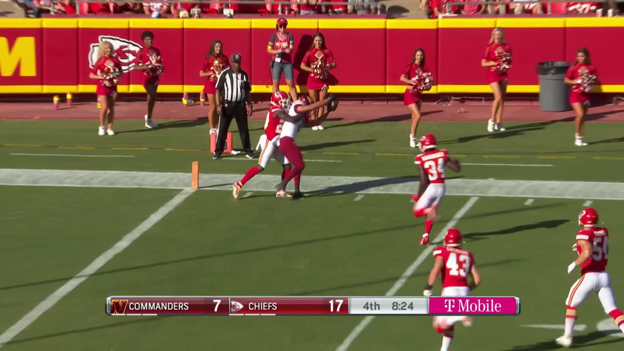 Washington Commanders wide receiver Dax Milne holds football up and ...