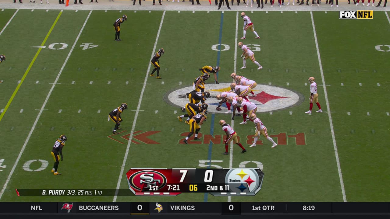 San Francisco 49ers wide receiver Brandon Aiyuk glides across middle ...