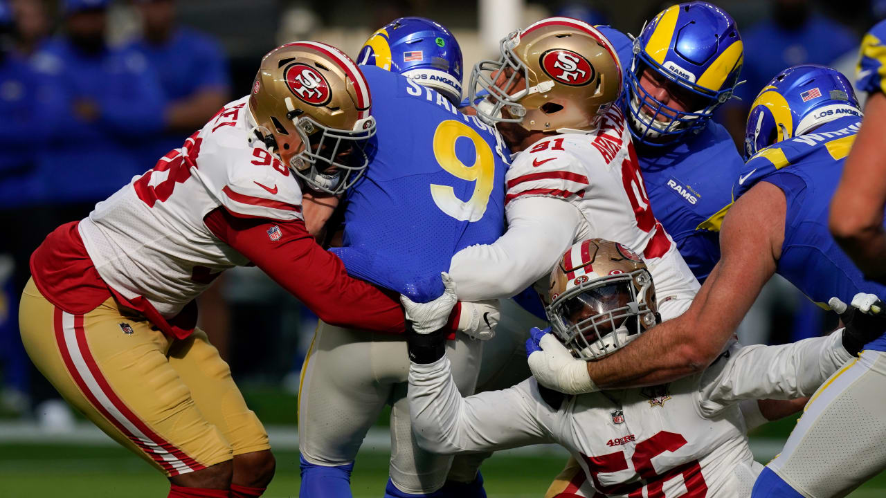 San Francisco 49ers defensive end Arik Armstead's sack of Los Angeles ...