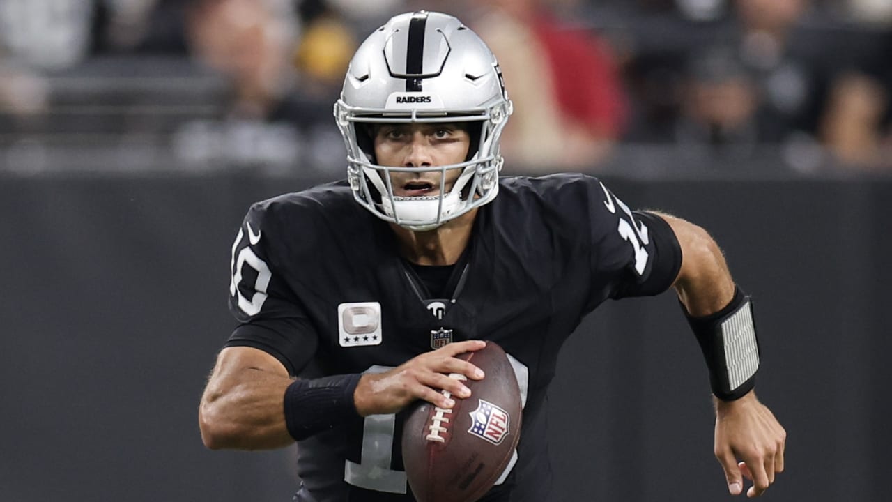 Raiders QB Jimmy Garoppolo questionable for Sunday, remains in ...