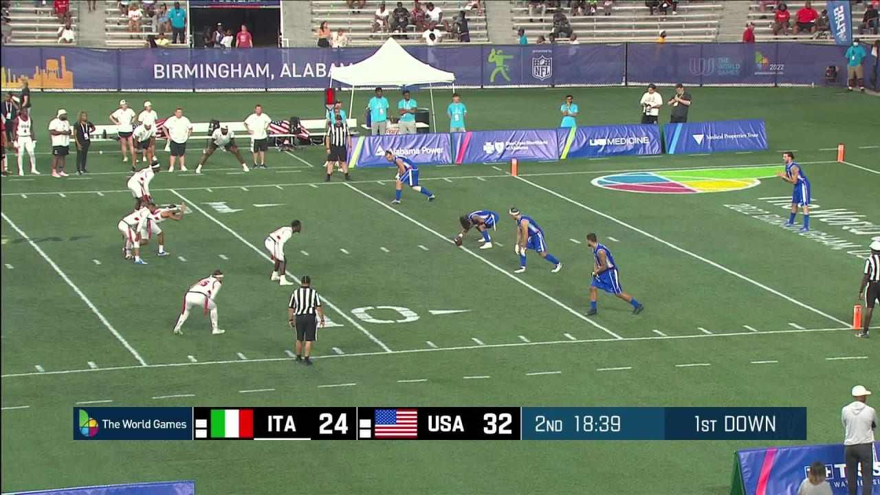 Quick hand off to Team USA flag football player Johnny Rembert leads to ...