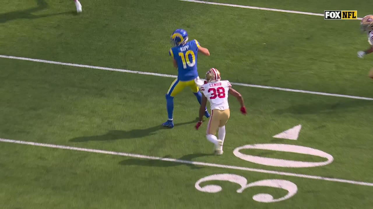 Los Angeles Rams quarterback Matthew Stafford has all day to throw on a 20-yard strike to Rams ...