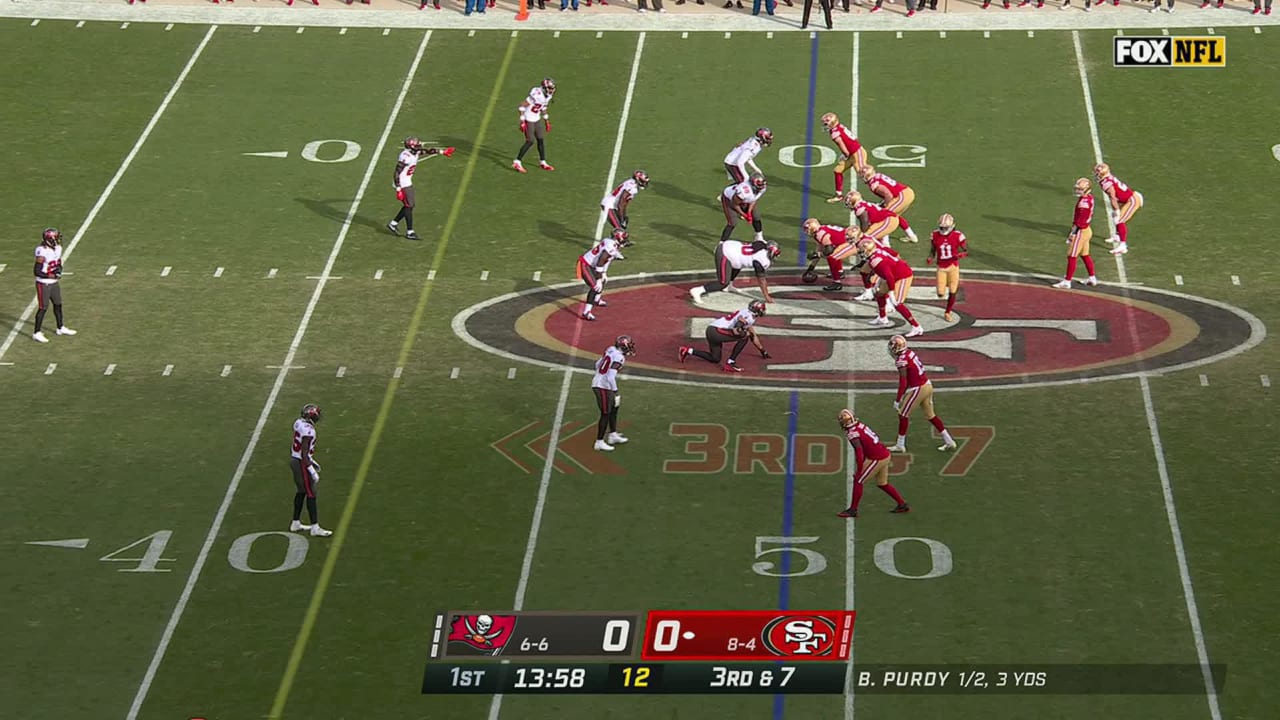 San Francisco 49ers tight end George Kittle climbs up to the top shelf ...