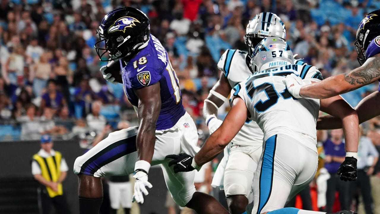 Baltimore Ravens running back Nate McCrary slices through Panthers ...