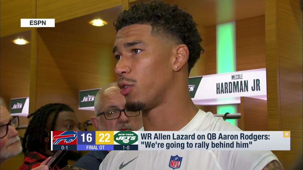 New York Jets wide receiver Allen Lazard on quarterback Aaron Rodgers ...