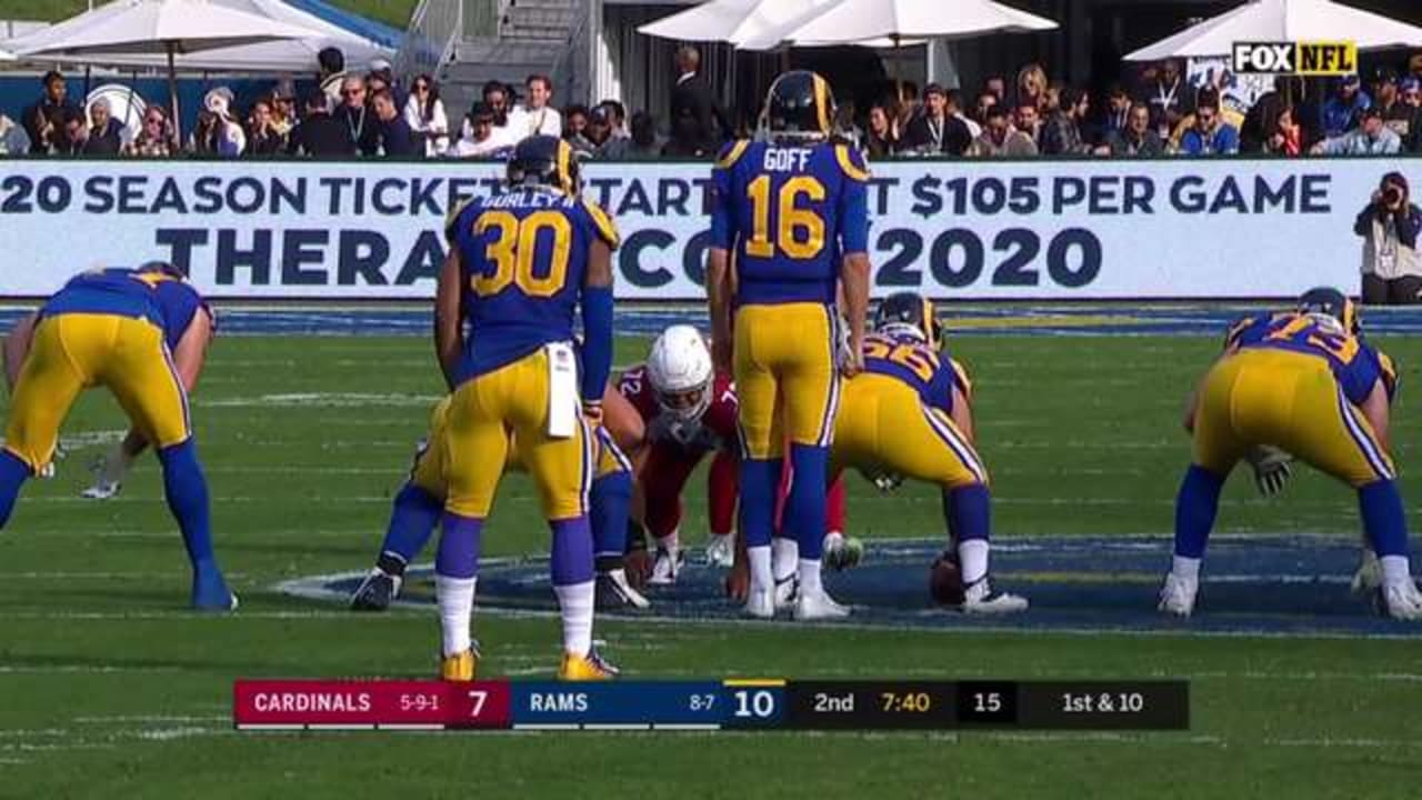 Budda Baker and Cassius Marsh combine to drop Jared Goff for sack