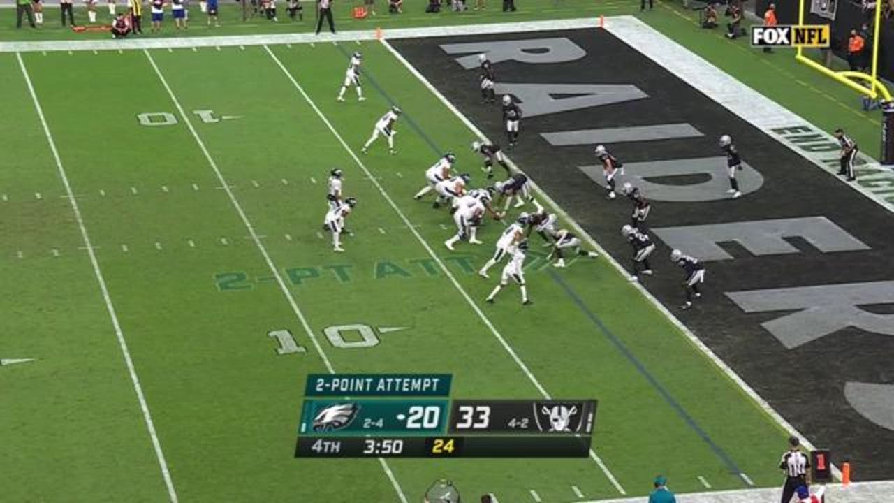 Philadelphia Eagles quarterback Jalen Hurts sends a rocket to complete ...