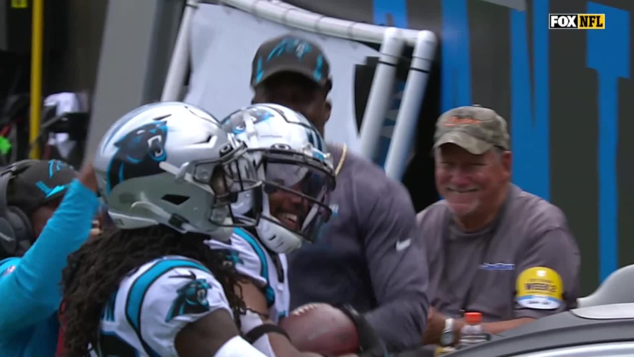 Carolina Panthers cornerback Juston Burris takes advantage of New Orleans Saints quarterback ...