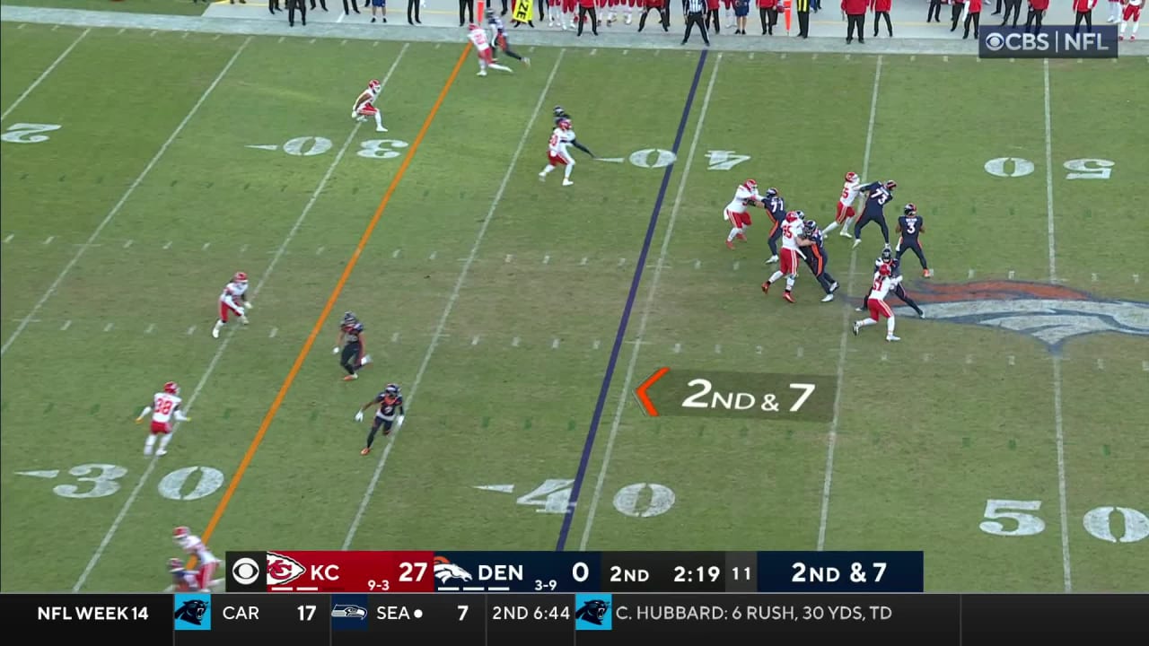 Denver Broncos wide receiver Jerry Jeudy shows his intensity on a 17 ...