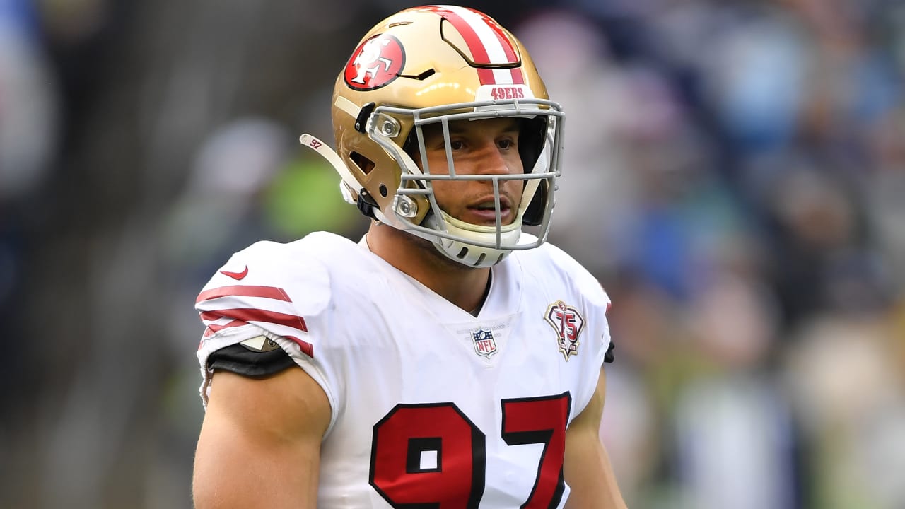 San Francisco 49ers defensive end Nick Bosa's strip-sack forces Seattle ...