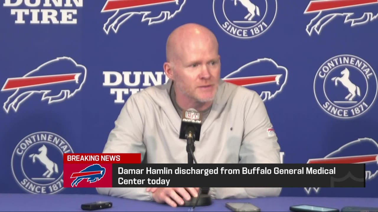 Buffalo Bills head coach Sean McDermott reacts to safety Damar Hamlin ...
