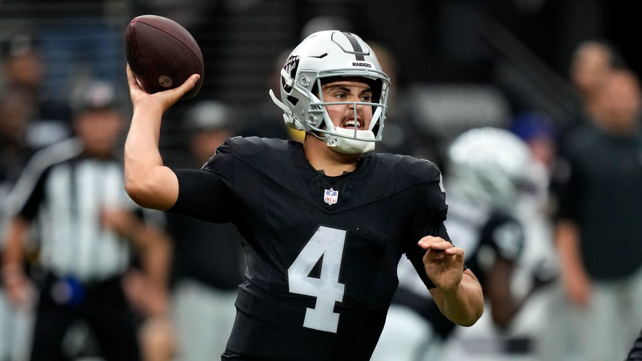 Las Vegas Raiders quarterback Aidan O'Connell's first preseason TD pass ...