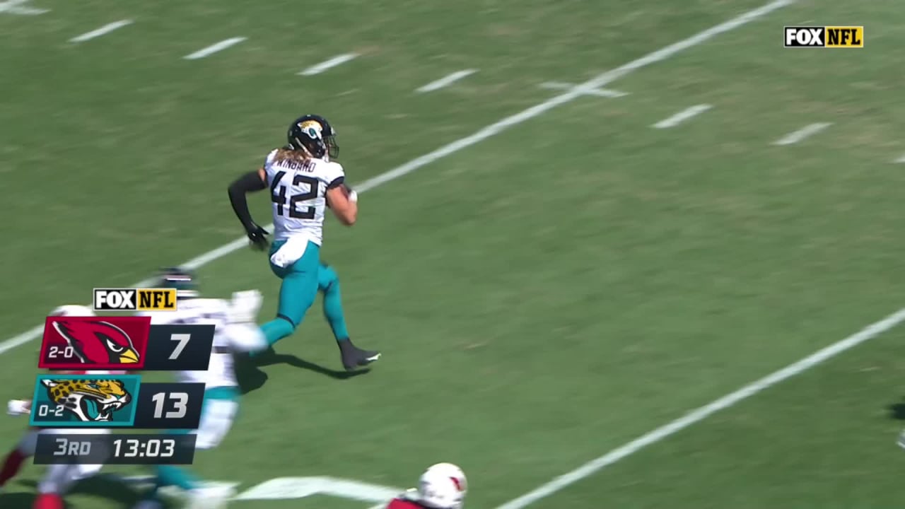 Jacksonville Jaguars defensive back Andrew Wingard guards the end zone ...